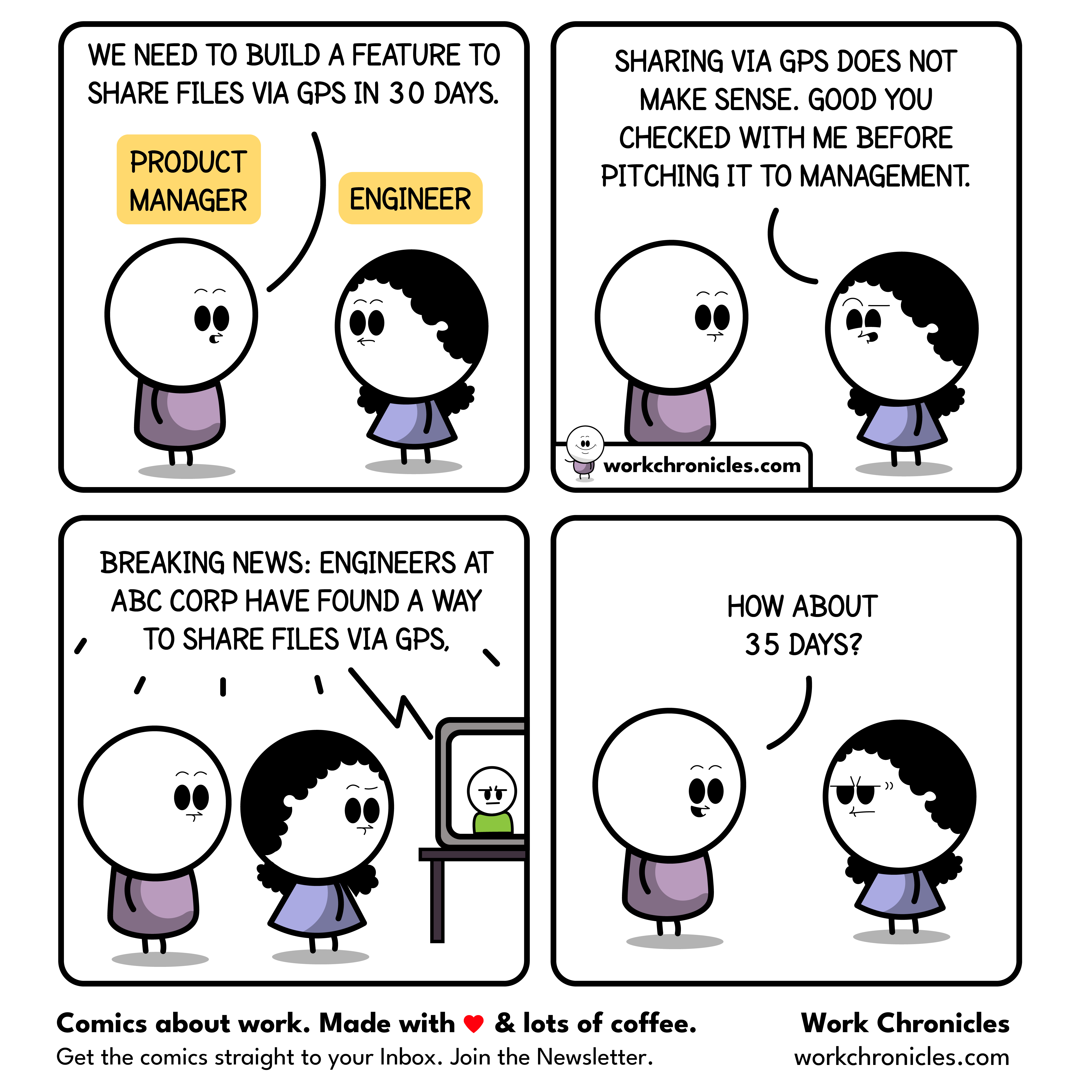 (comic) We need innovative features - Work Chronicles
