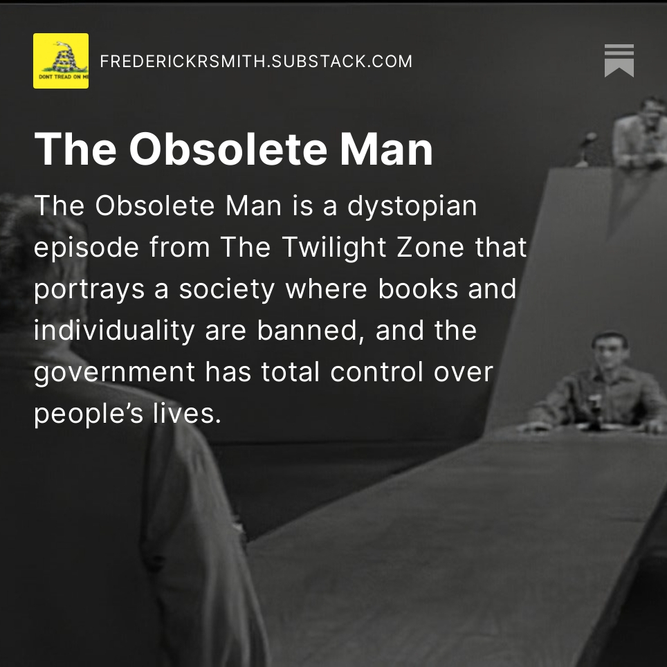 The Obsolete Man - by Frederick R Smith