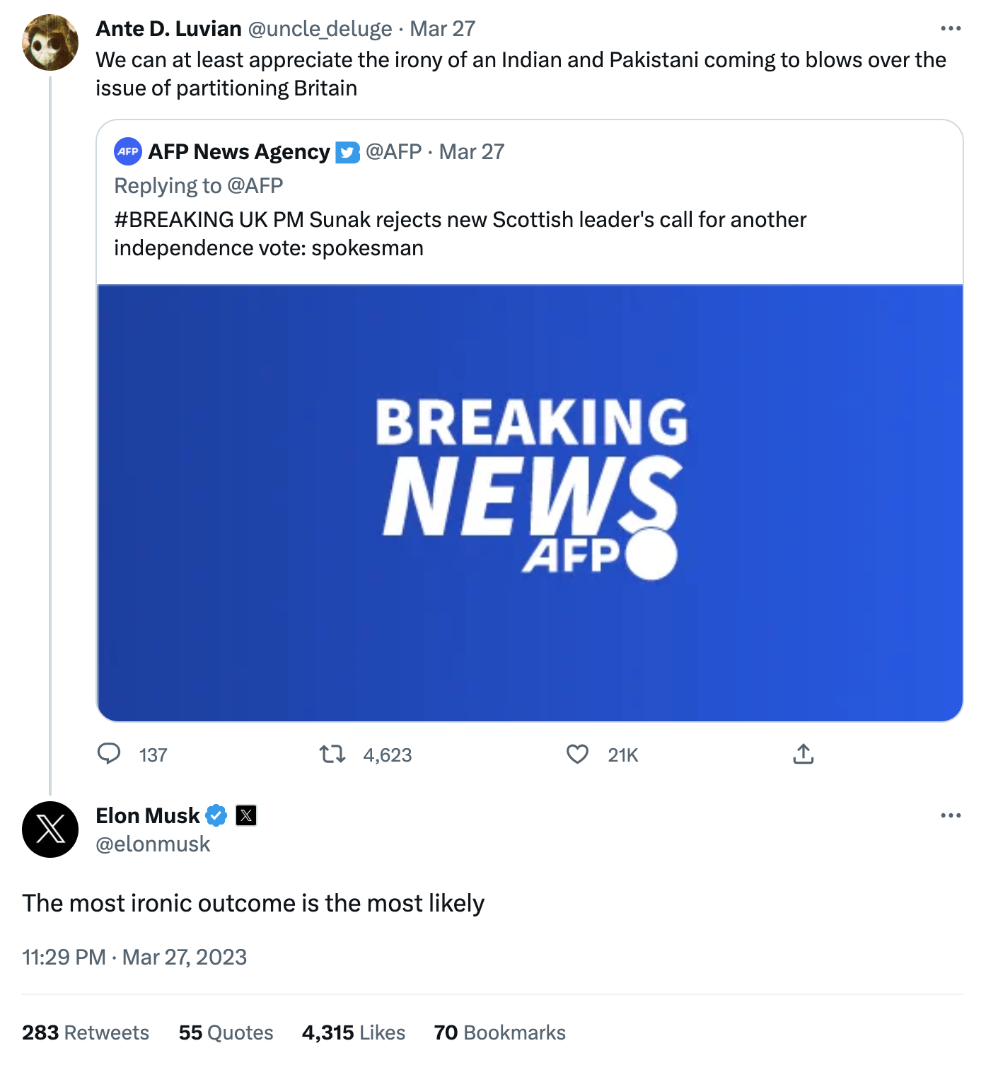 Musk's Razor Explained: "The most entertaining outcome is the most likely."