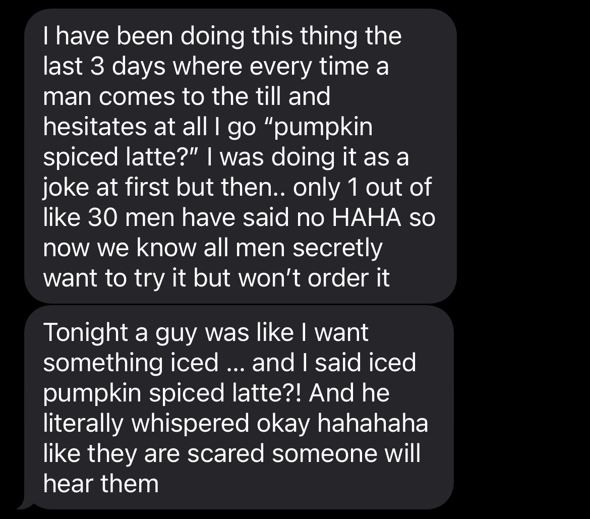 sonja ringo on Substack: "my best friend texted me this [she is a barista] ☕️🎃"