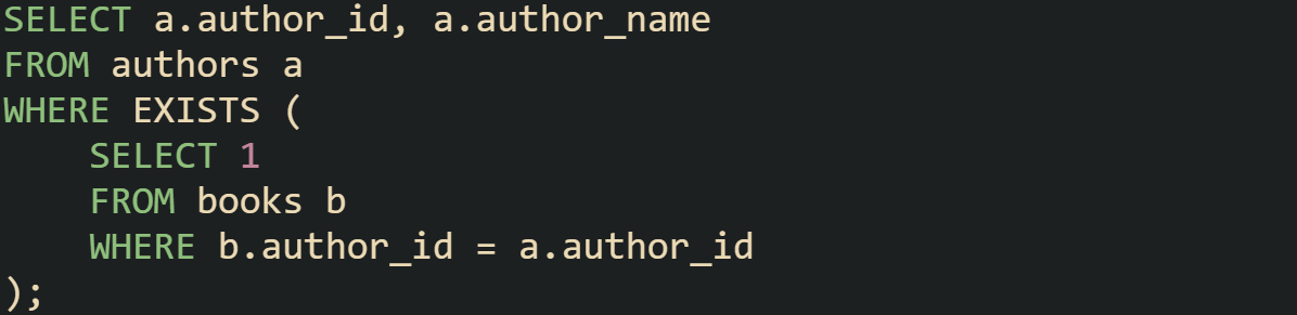 Using EXISTS for Fast Conditional Filtering in SQL