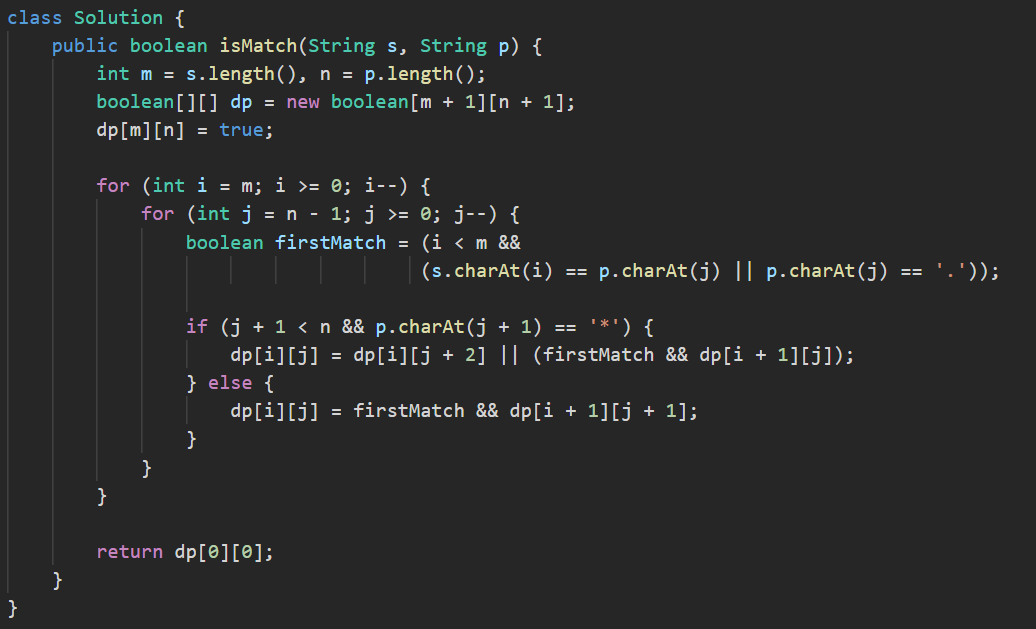 LeetCode #10: Regular Expression Matching — Solved in Java