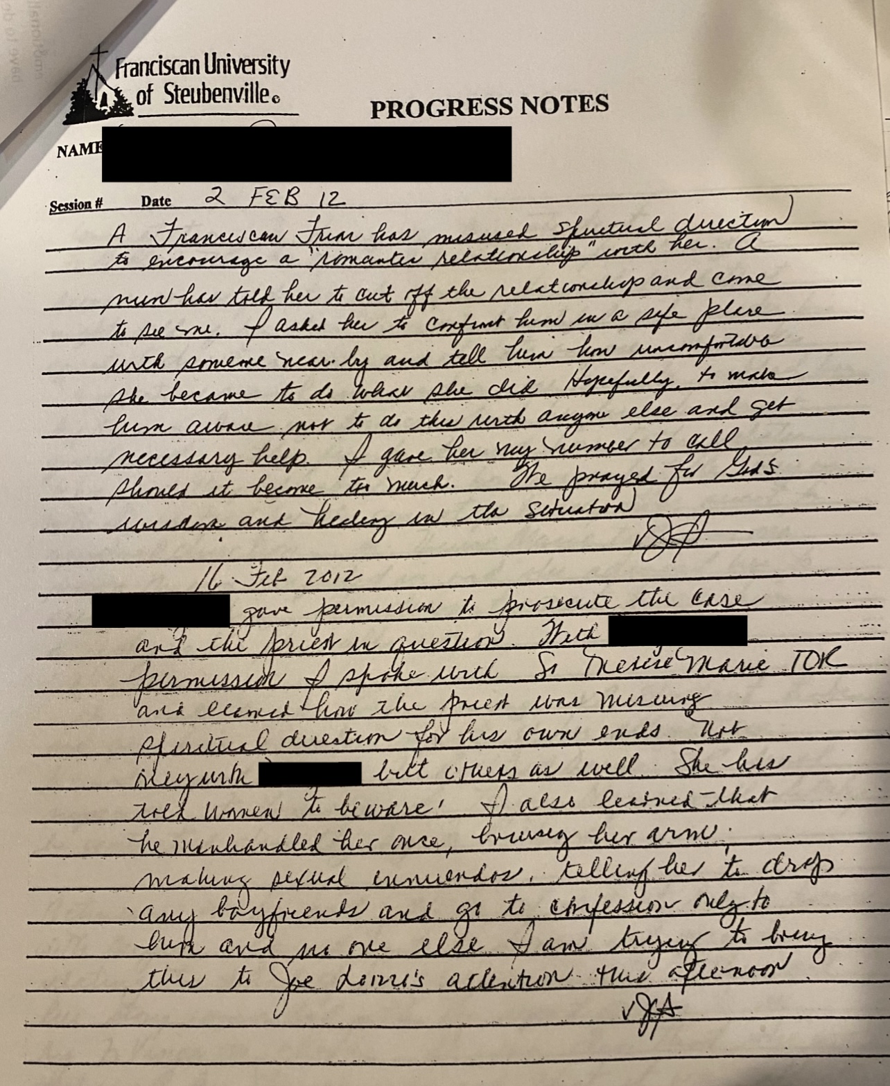 Allegations Against Father Gregory Plow, TOR, currently assigned to ...