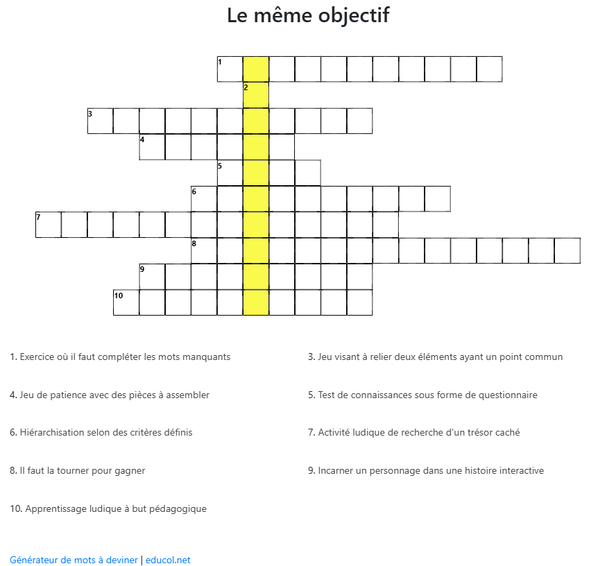 Le jeu de mot à deviner : un outil ludique et efficace pour l'apprentissage
