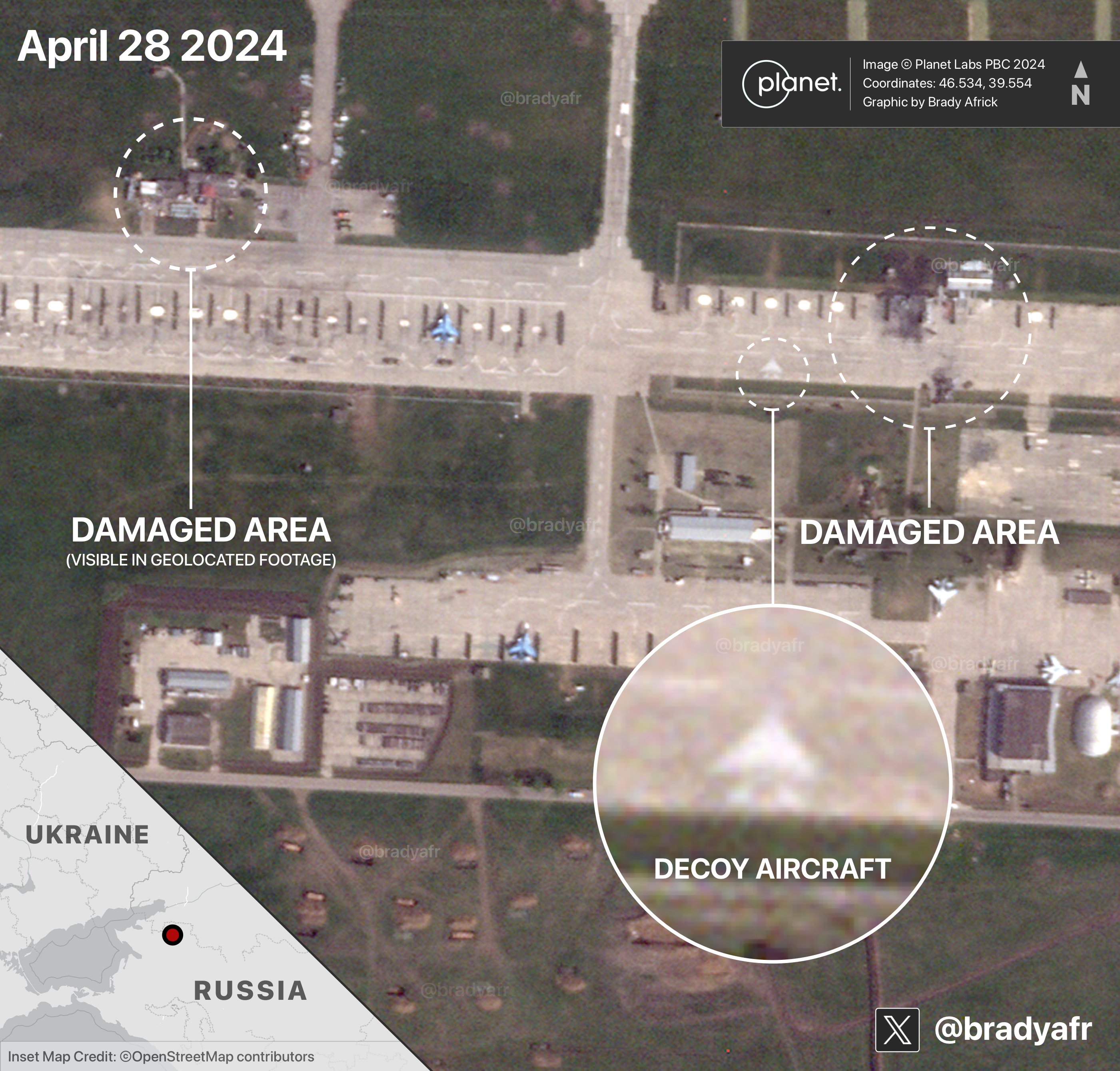 Russia adds decoy aircraft to air bases near Ukraine