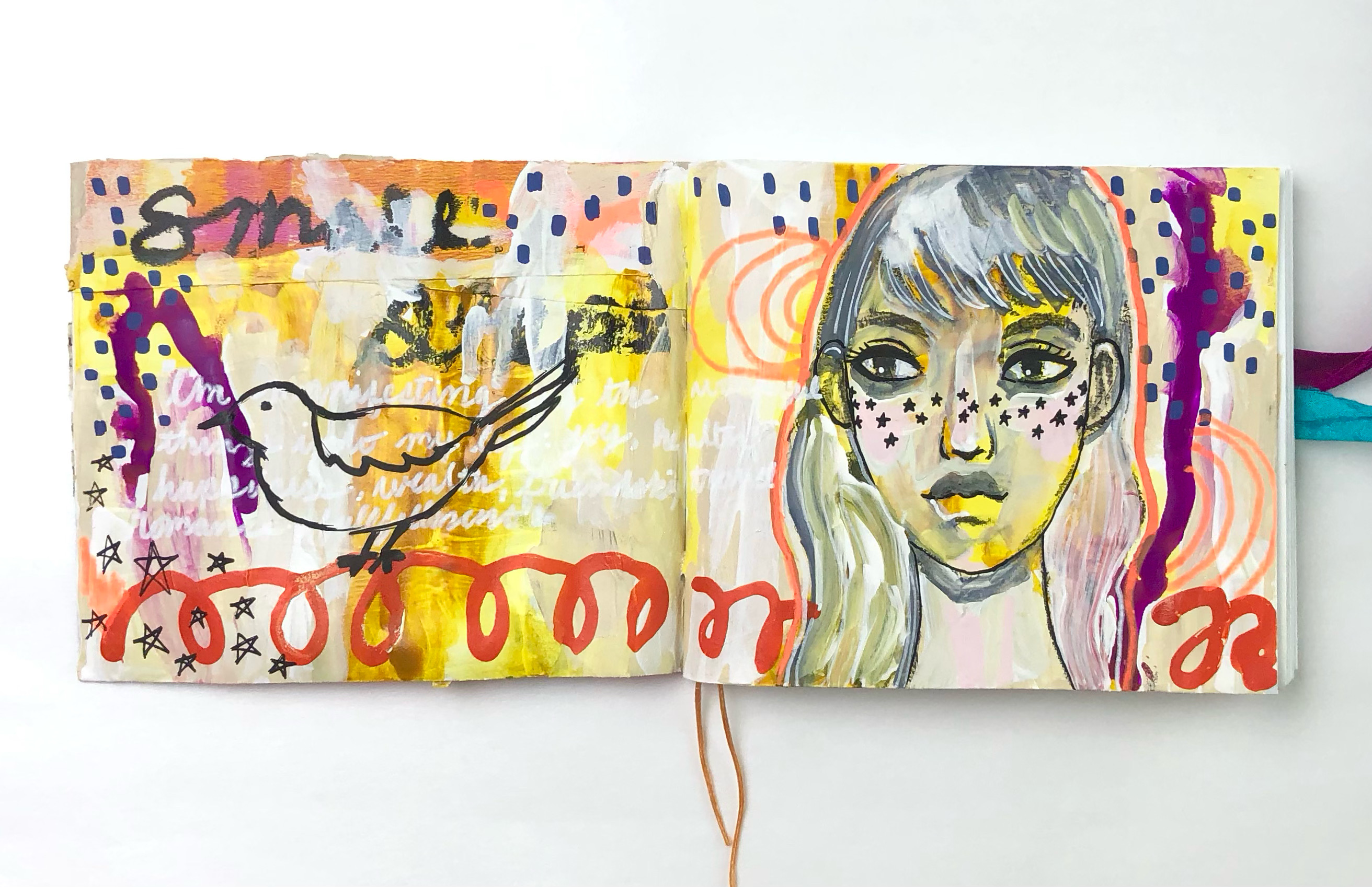 Sasha Fitzgerald on Substack: "Hello friends! New pages in my small art journal using mixed media!