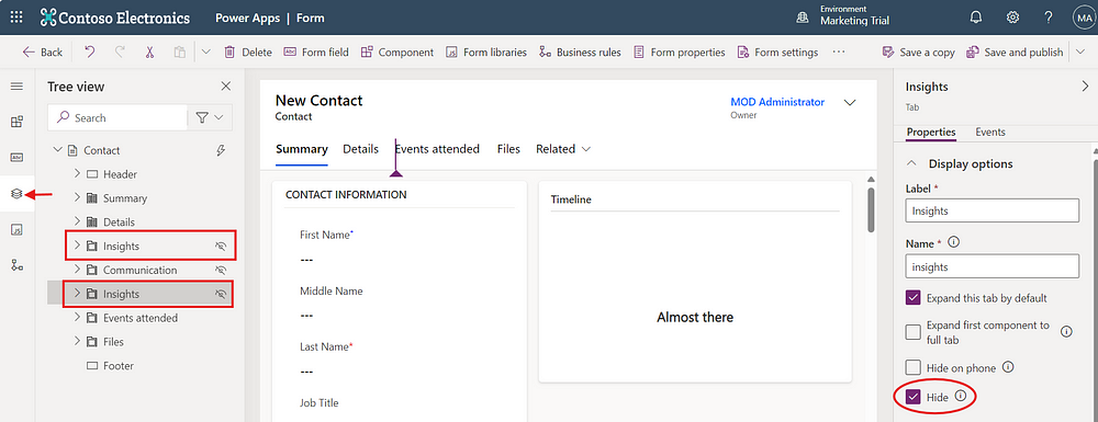 Displaying Marketing Elements on Custom Contact & Lead Forms