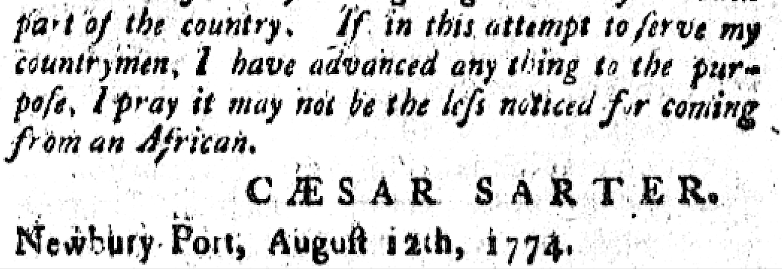 Caesar Sarter's Essay On Slavery - by Christiana Boehmer