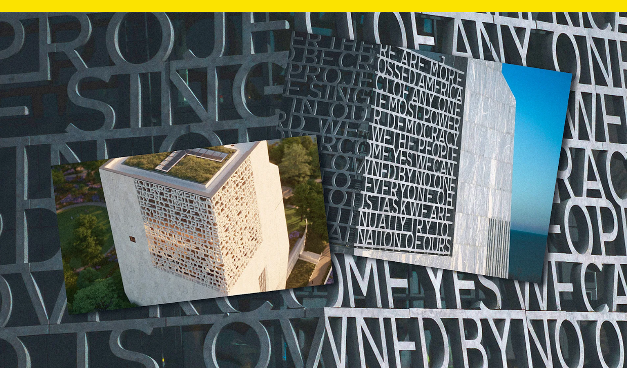 How the text on the Obama library was typeset