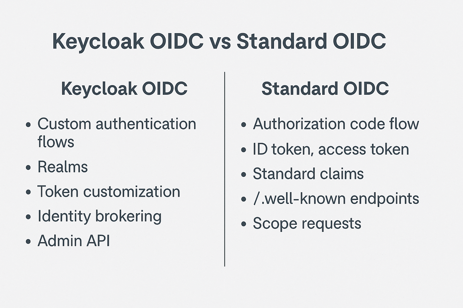 Understanding Keycloak OIDC vs Standard OIDC