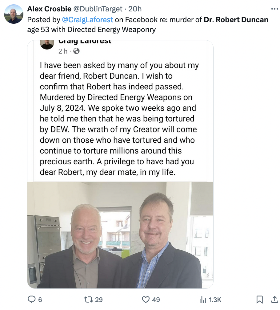 CIA and DARPA Whistleblower Dr. Robert Duncan Passed Away, with Craig LaForest on Facebook ...