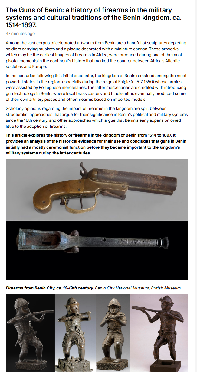 The role of firearms in African military history, and the guns of the ...