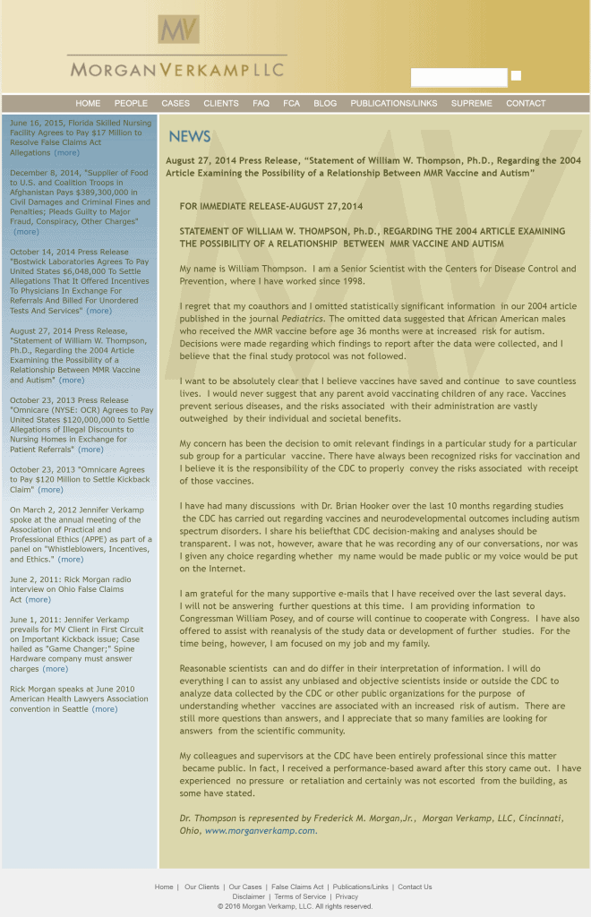 Timeline of events in the William Thompson #CDCwhistleblower Scandal ...
