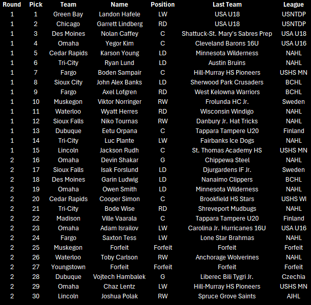 2025 USHL Draft Analysis - TSA Scouting Journal
