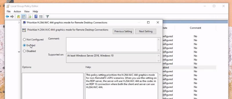 Improve Remote Desktop frame rate to 60fps by enabling AVC 4:4:4 encoding