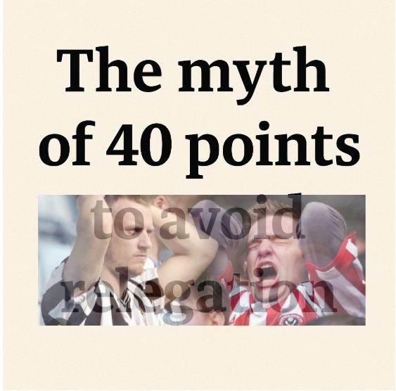 The myth of 40 points in football to avoid relegation.