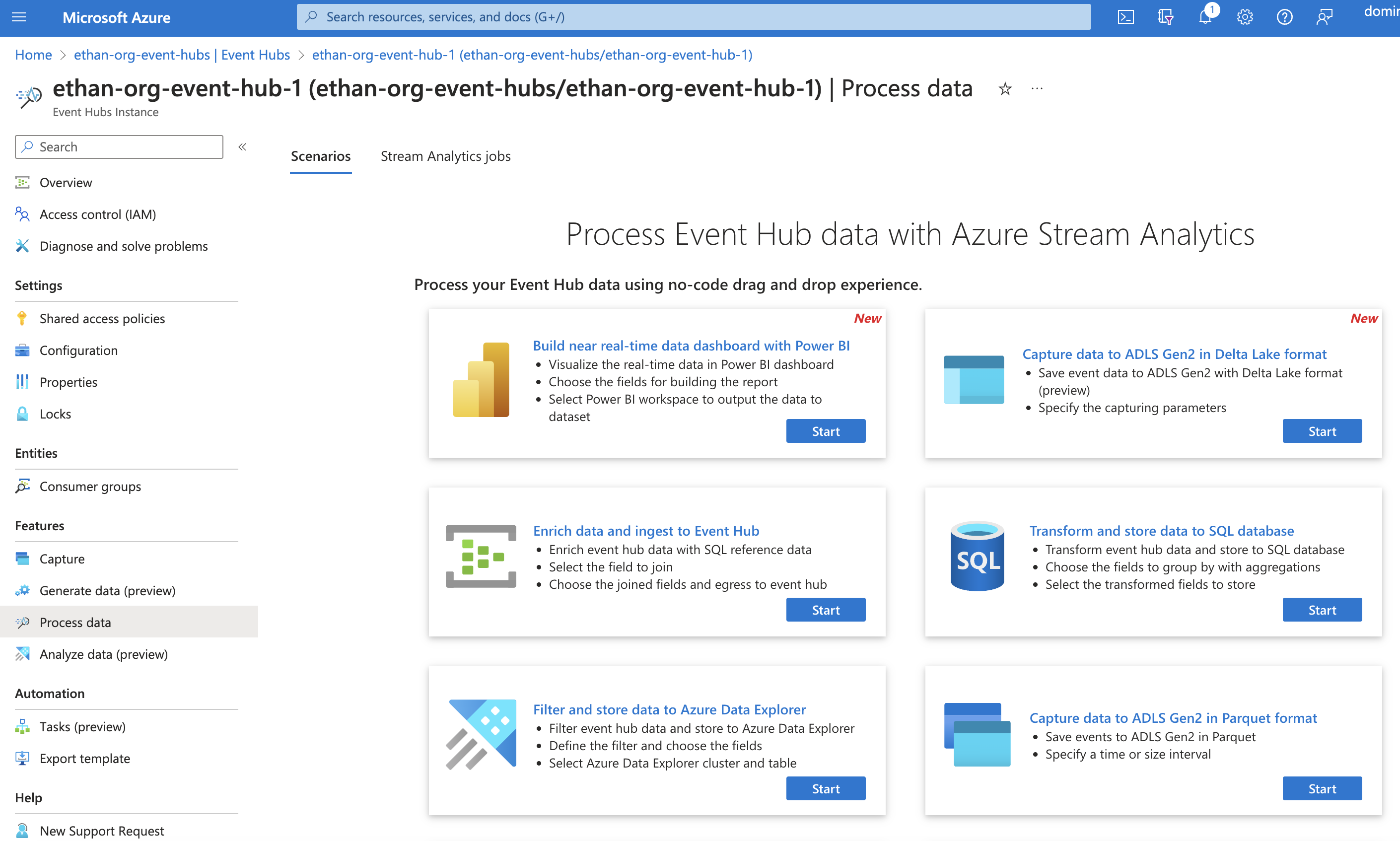 Using Azure Event Hub with Power BI for real-time analysis