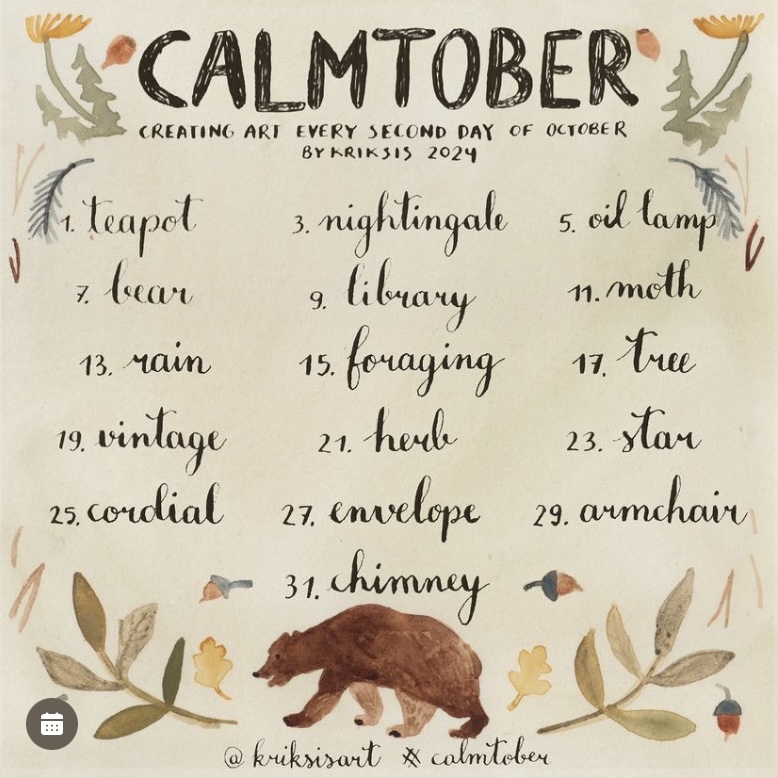 Inktober Prompt List Overview - by atisumuffin