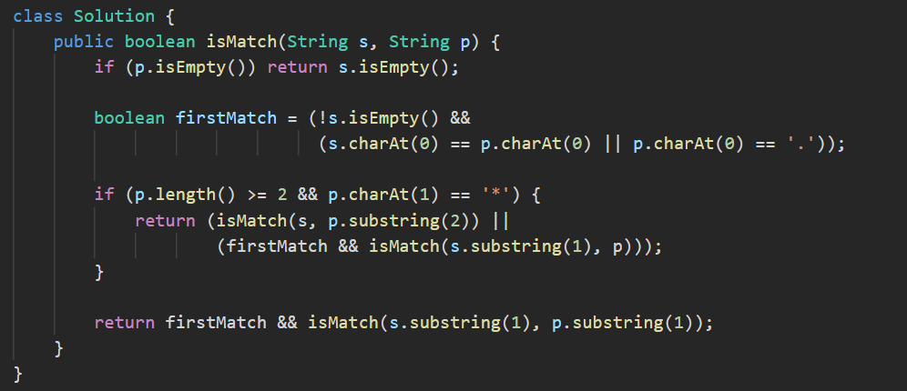 LeetCode #10: Regular Expression Matching — Solved in Java