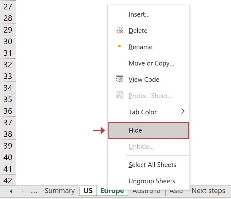 How to hide sheets in Excel [3 methods] - by Radu