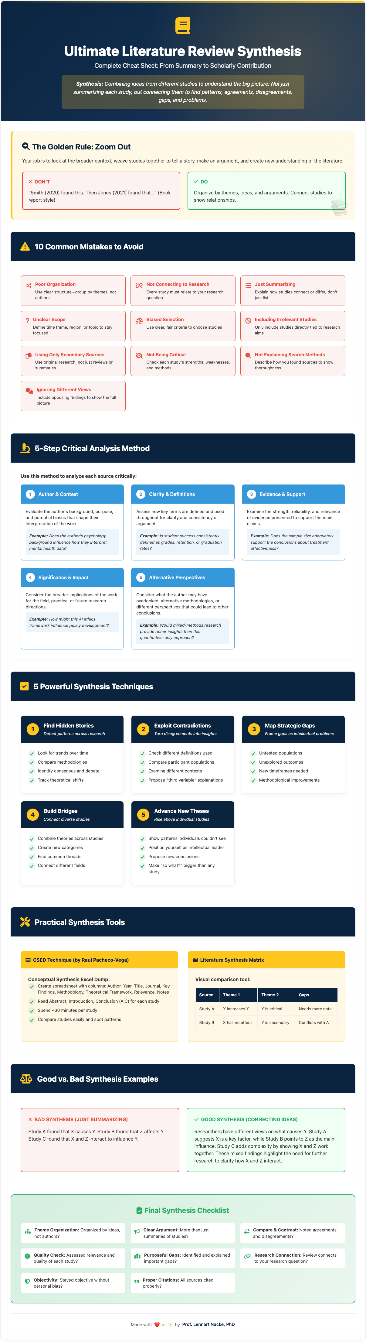 5 Synthesis Techniques for Literature Reviews