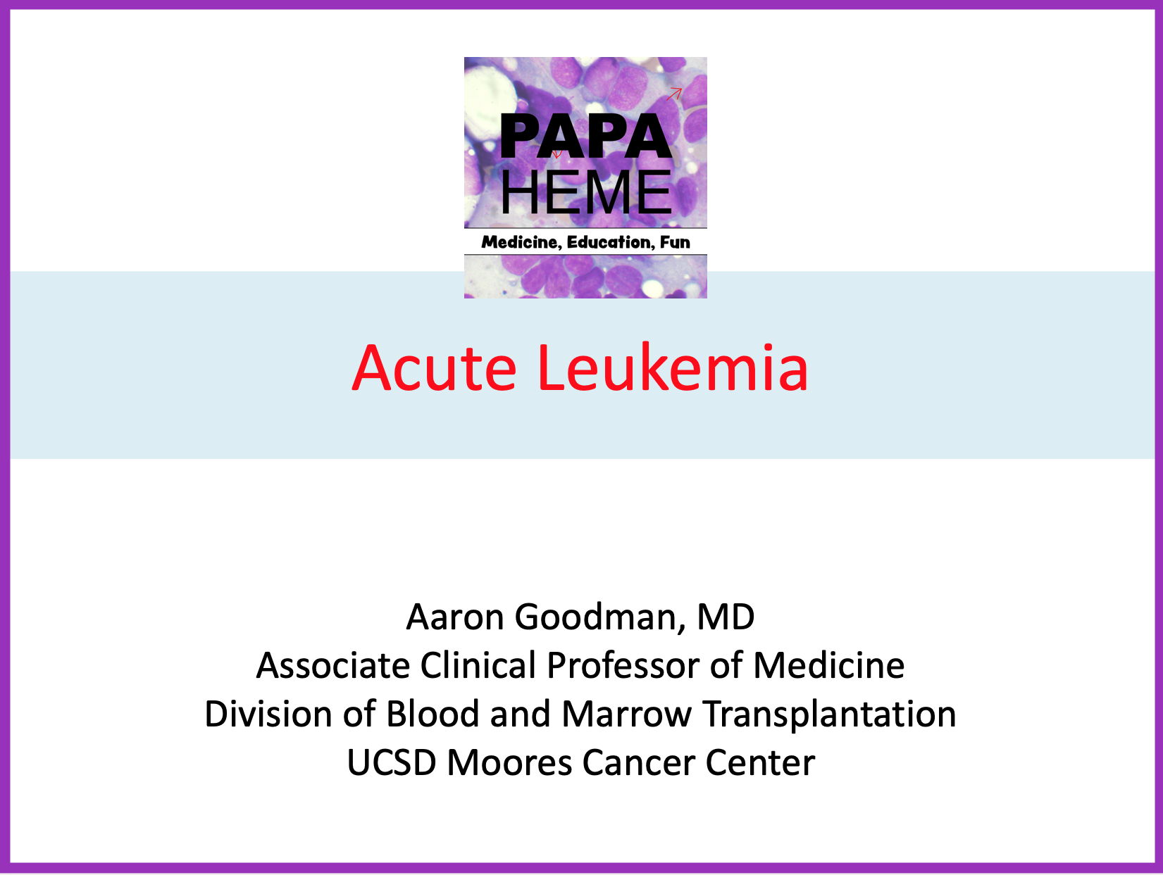 Acute Leukemia for Medical Students