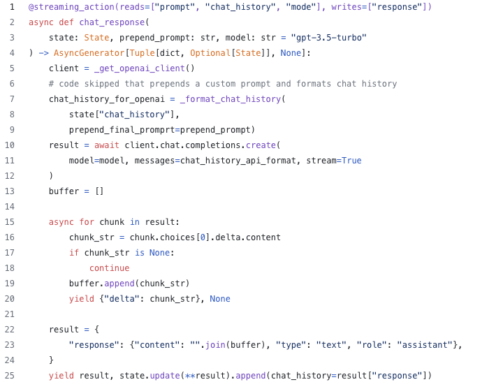 Streaming Chatbot with Burr, FastAPI, and React