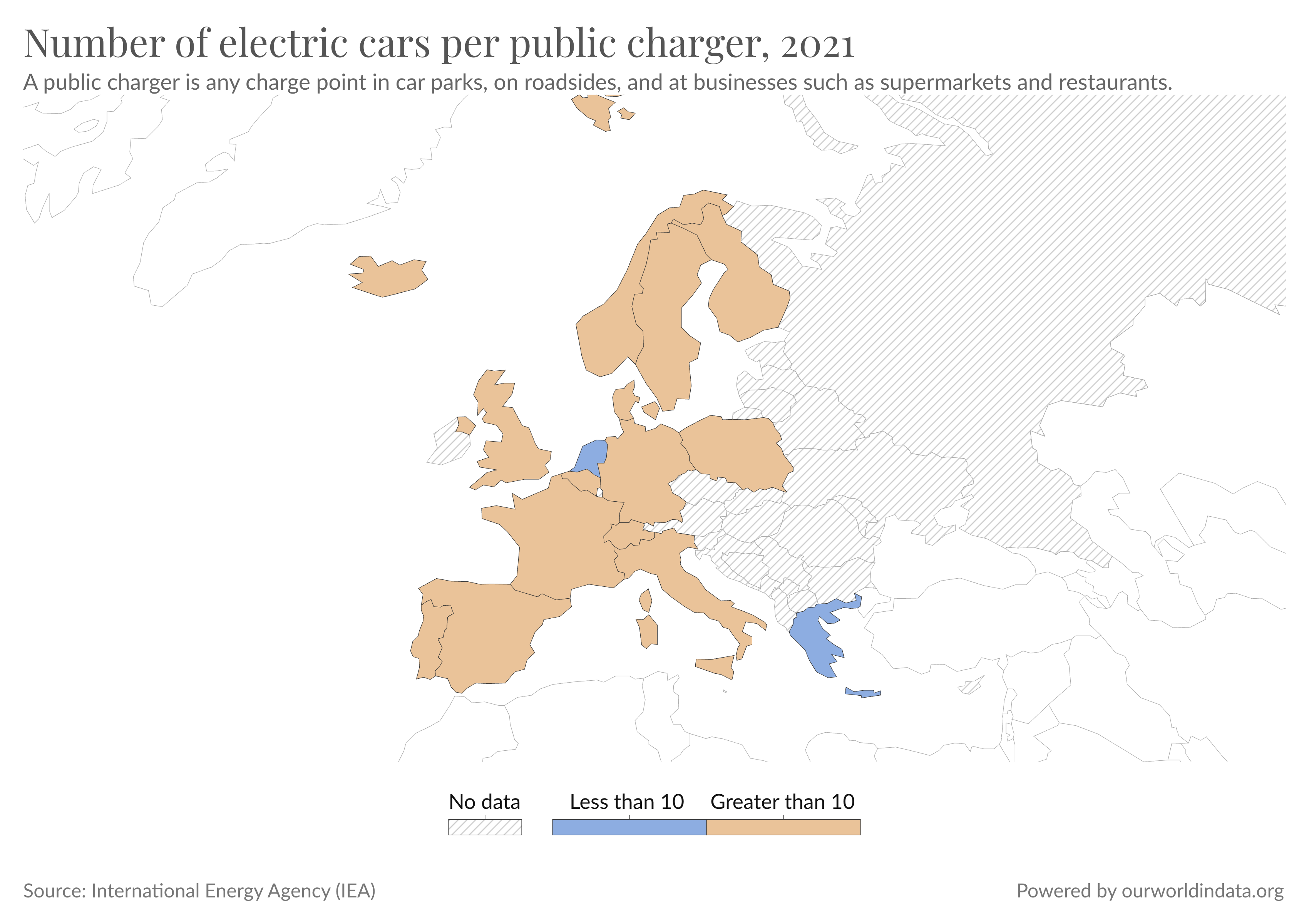 Which countries have ‘enough’ public chargers for electric cars?