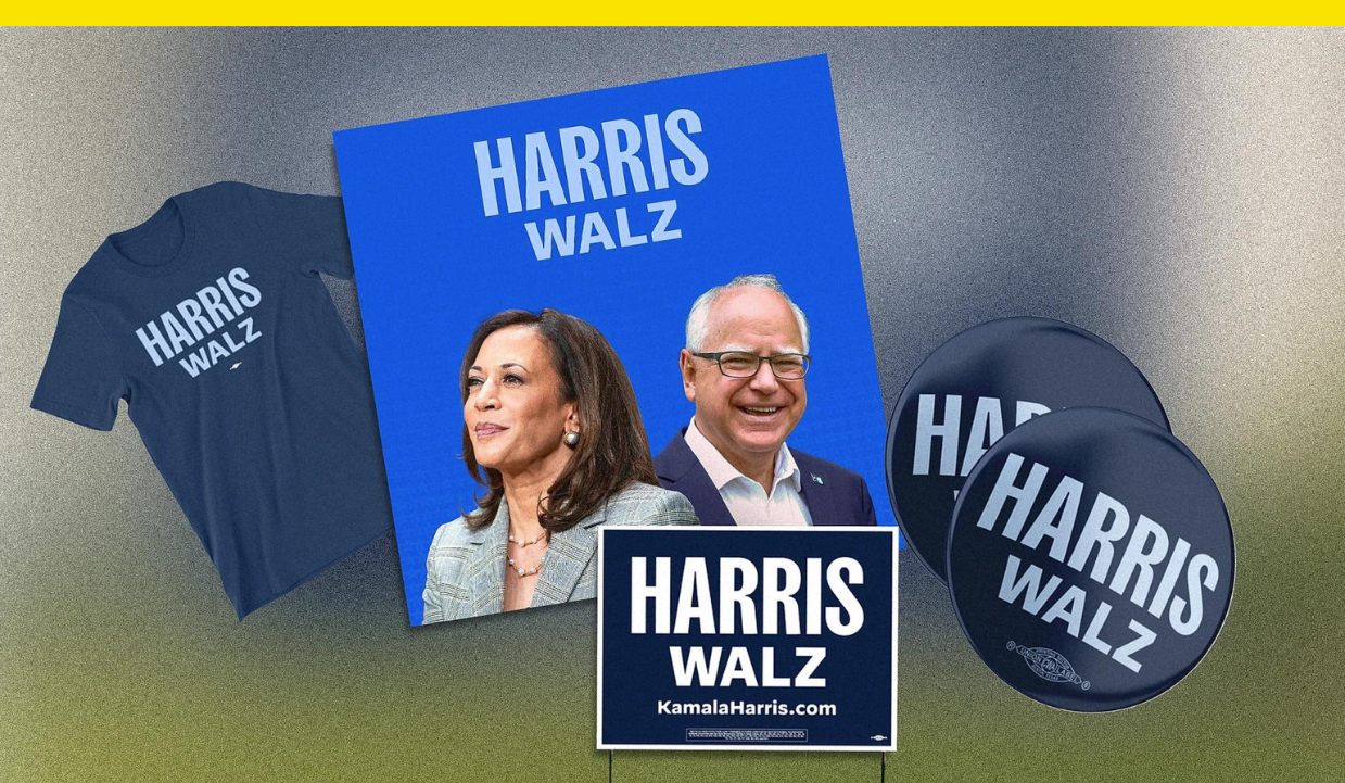 The Harris-Walz logo is here - Yello by Hunter Schwarz