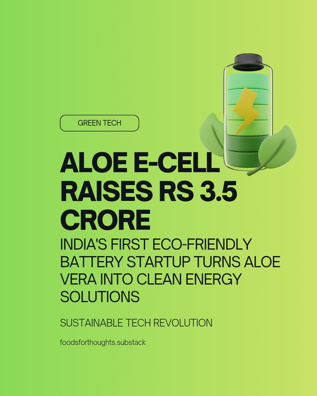 Aloe Ecell Raises Rs 3.5 Crore: How Eco-Friendly Battery Startups Are ...