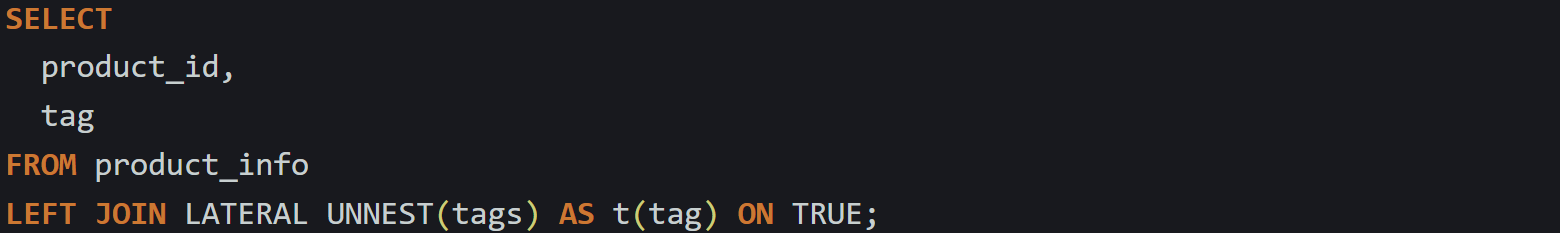Flatten Nested Data With Cross Join And Unnest