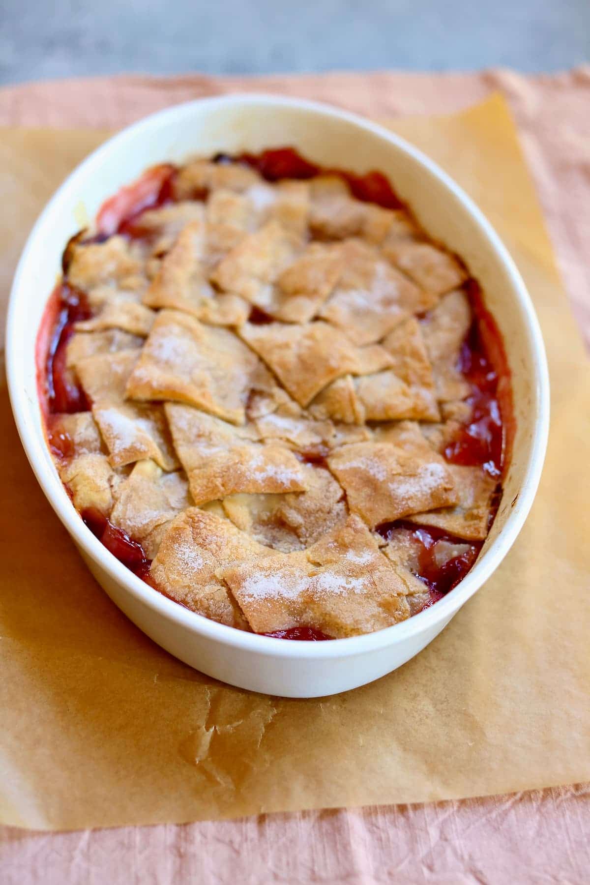 Peach Cobbler with Pie Crust - Studio Delicious