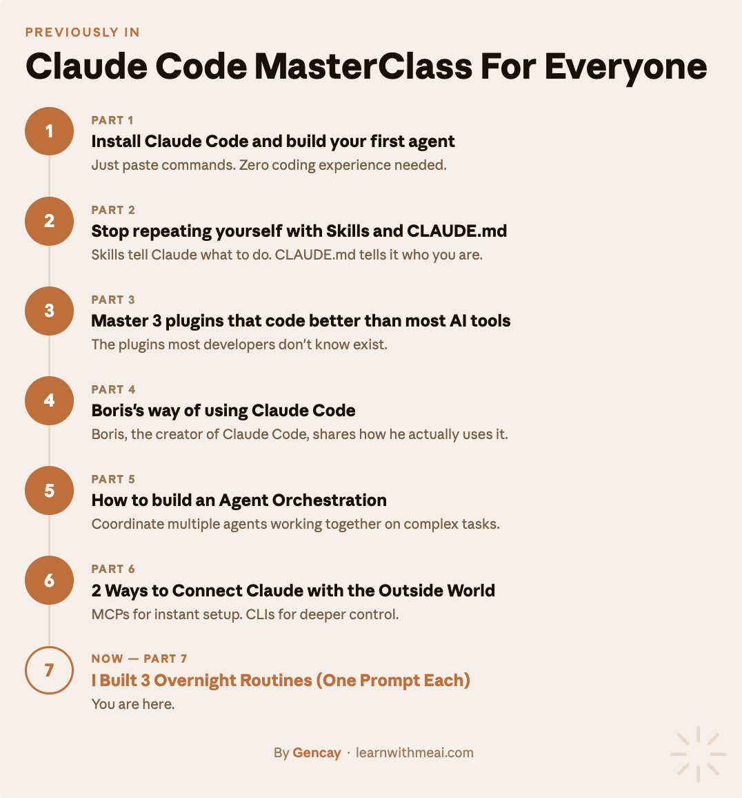 Claude Code Part 7: I Built 2 Overnight Routines (One Prompt Each)
