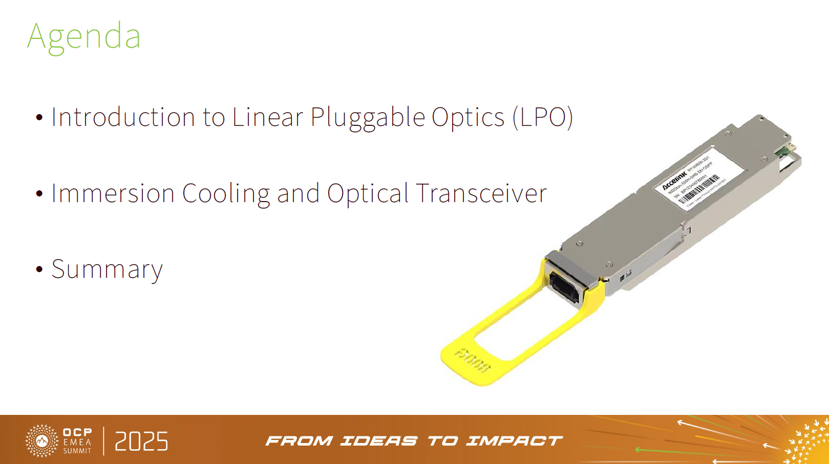 Accelink: Key Technologies for Energy-Efficient Pluggable Optics in AI ...