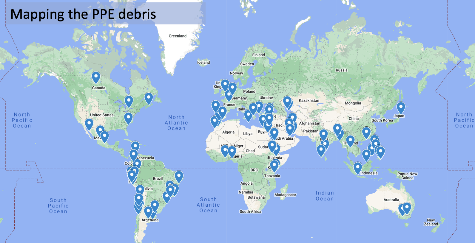 Mapping the PPE debris