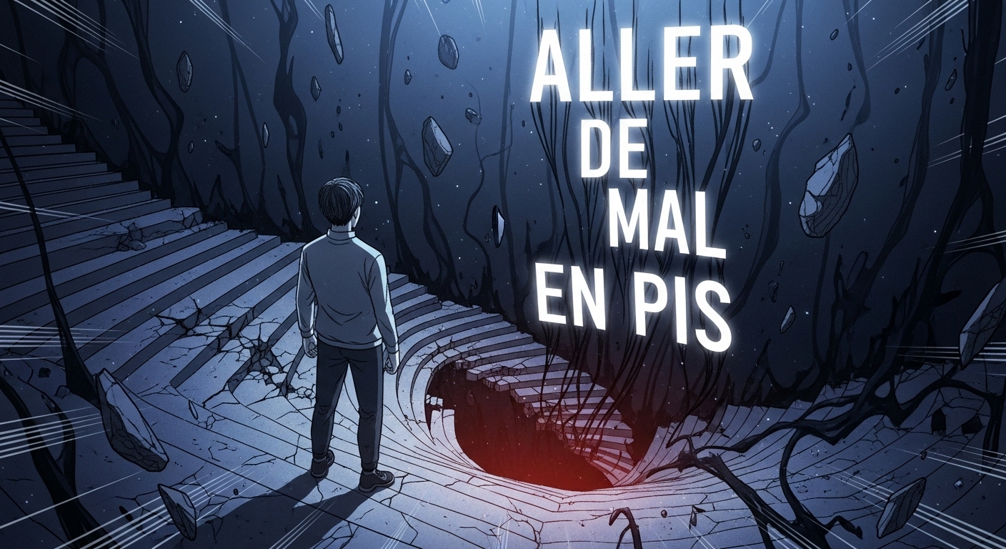 Aller de mal en pis : sens, origine et usage - by Kalam-san