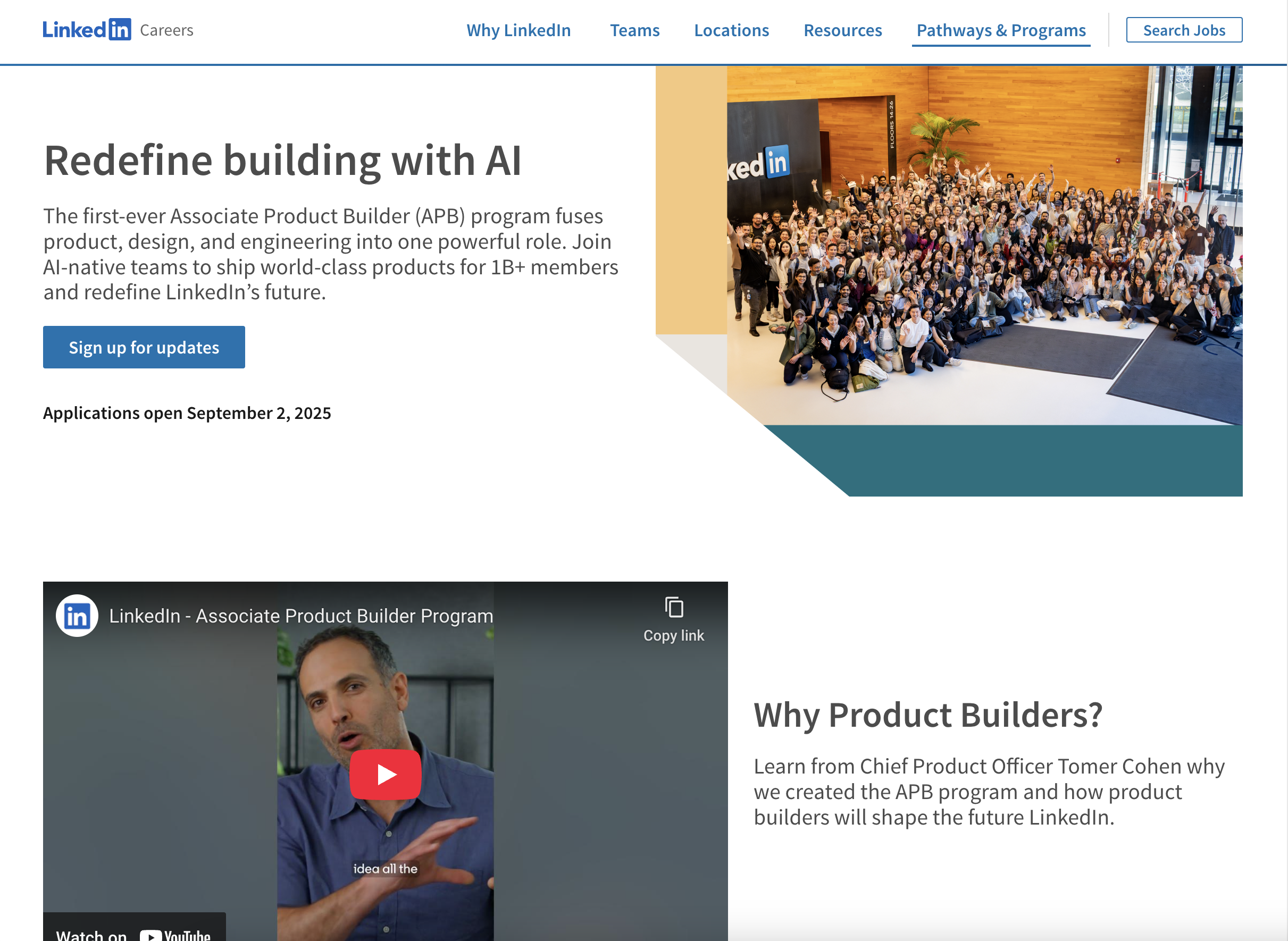 LinkedIn's APB (Associate Product Builder) 2025 program opens 9/2. Here ...