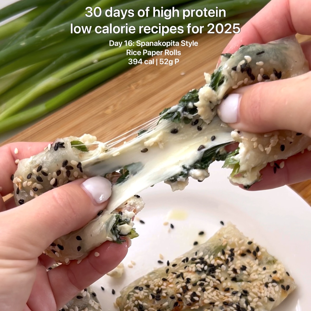 SPANAKOPITA STYLE CHICKEN RICE PAPER ROLLS