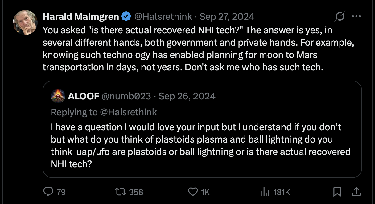 Harald Malmgren, managed weirdness, and the orb