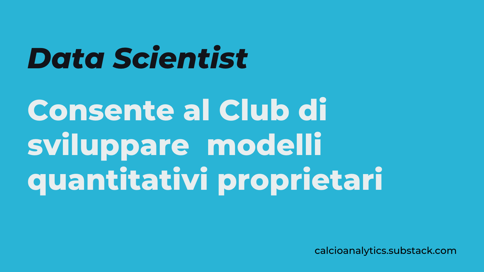 La Data Analytics nel Calcio Italiano - by Aldo Comi