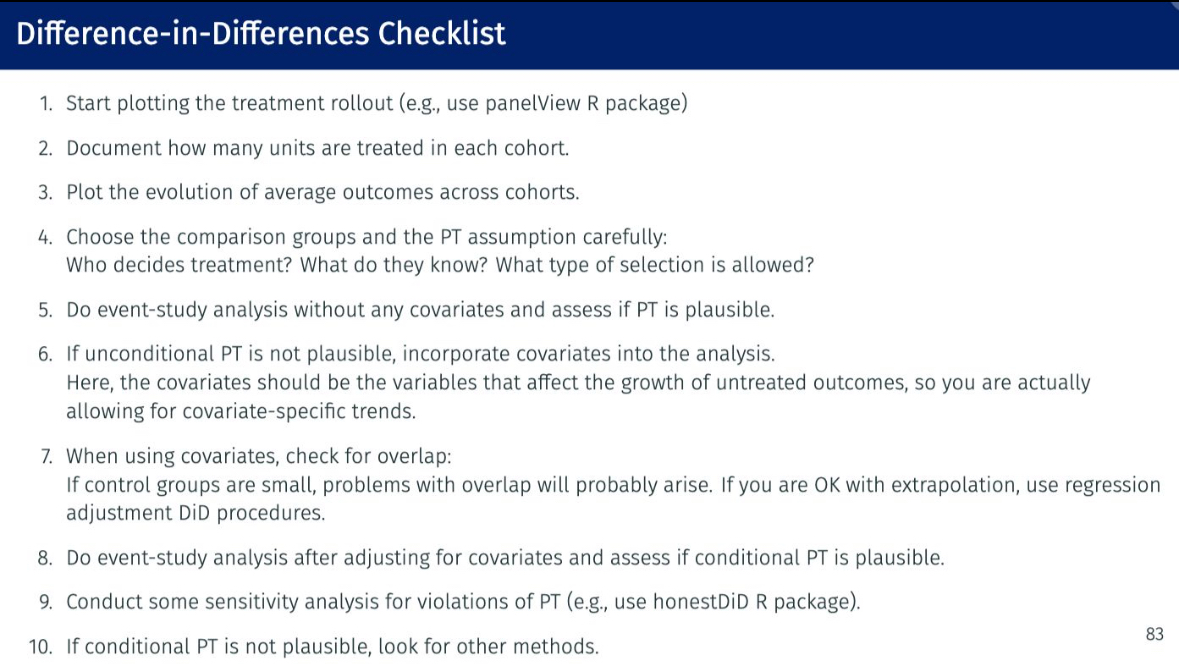 Pedro’s diff in diff checklist: step 1) plotting the rollout