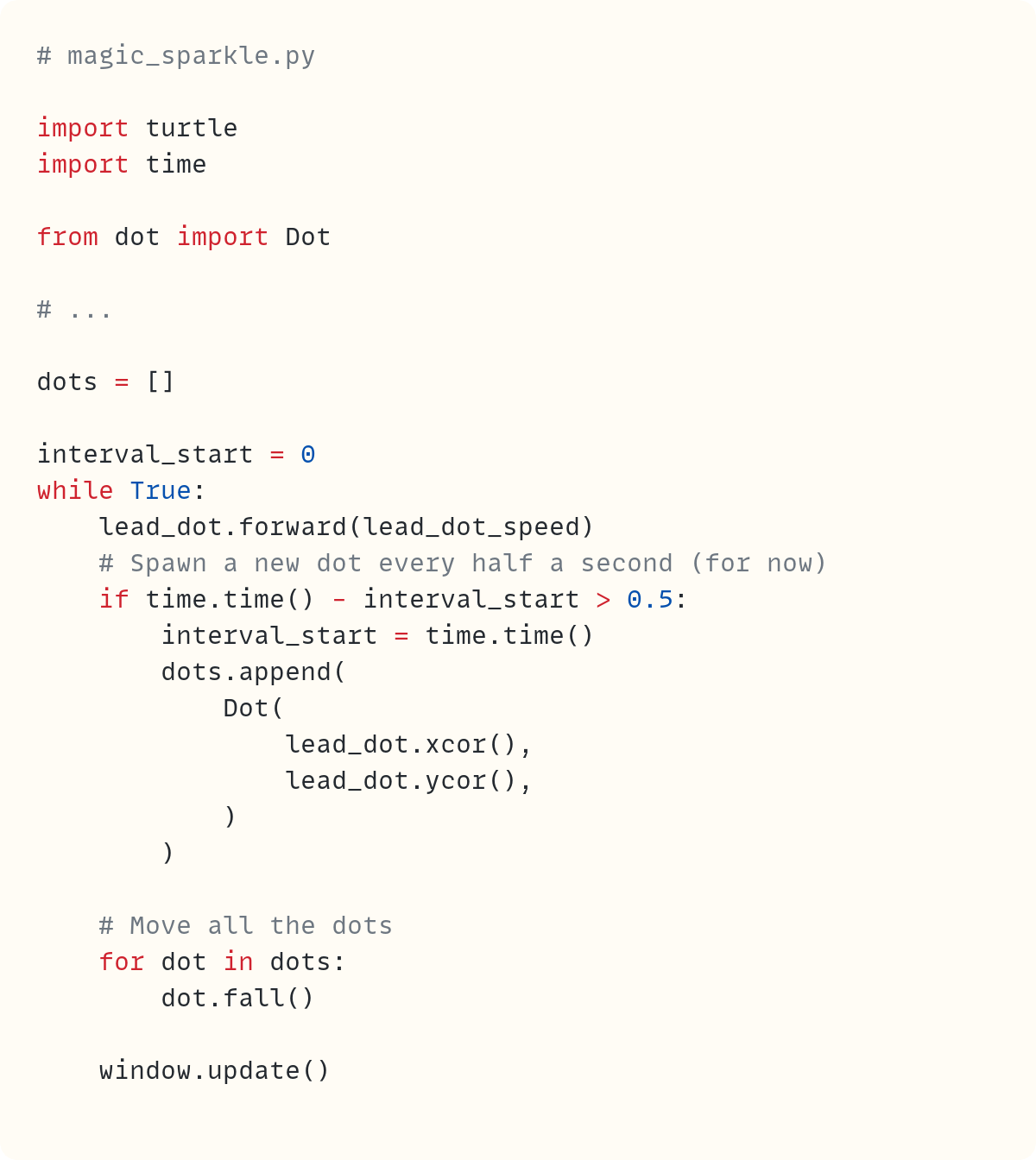 A Touch Of Randomness Makes The Magic Sparkle • A Python `turtle` Animation