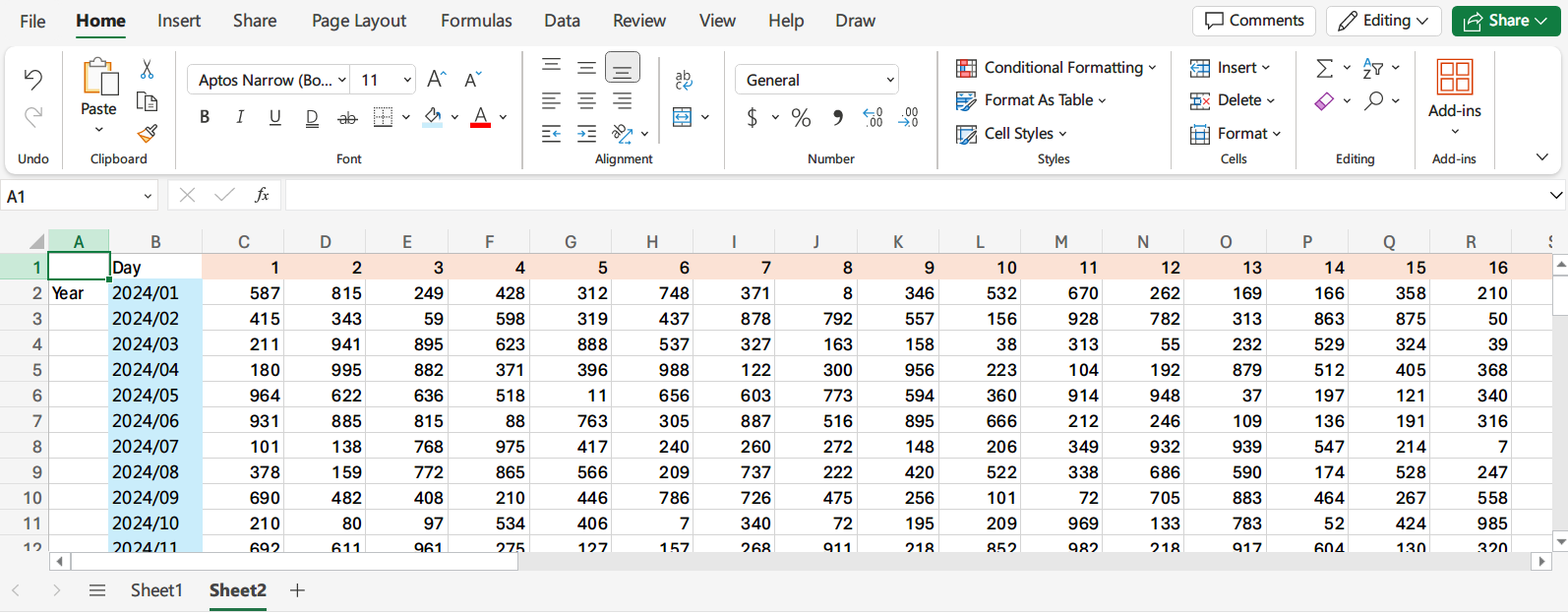 Excel online - Freeze row and column at the same time