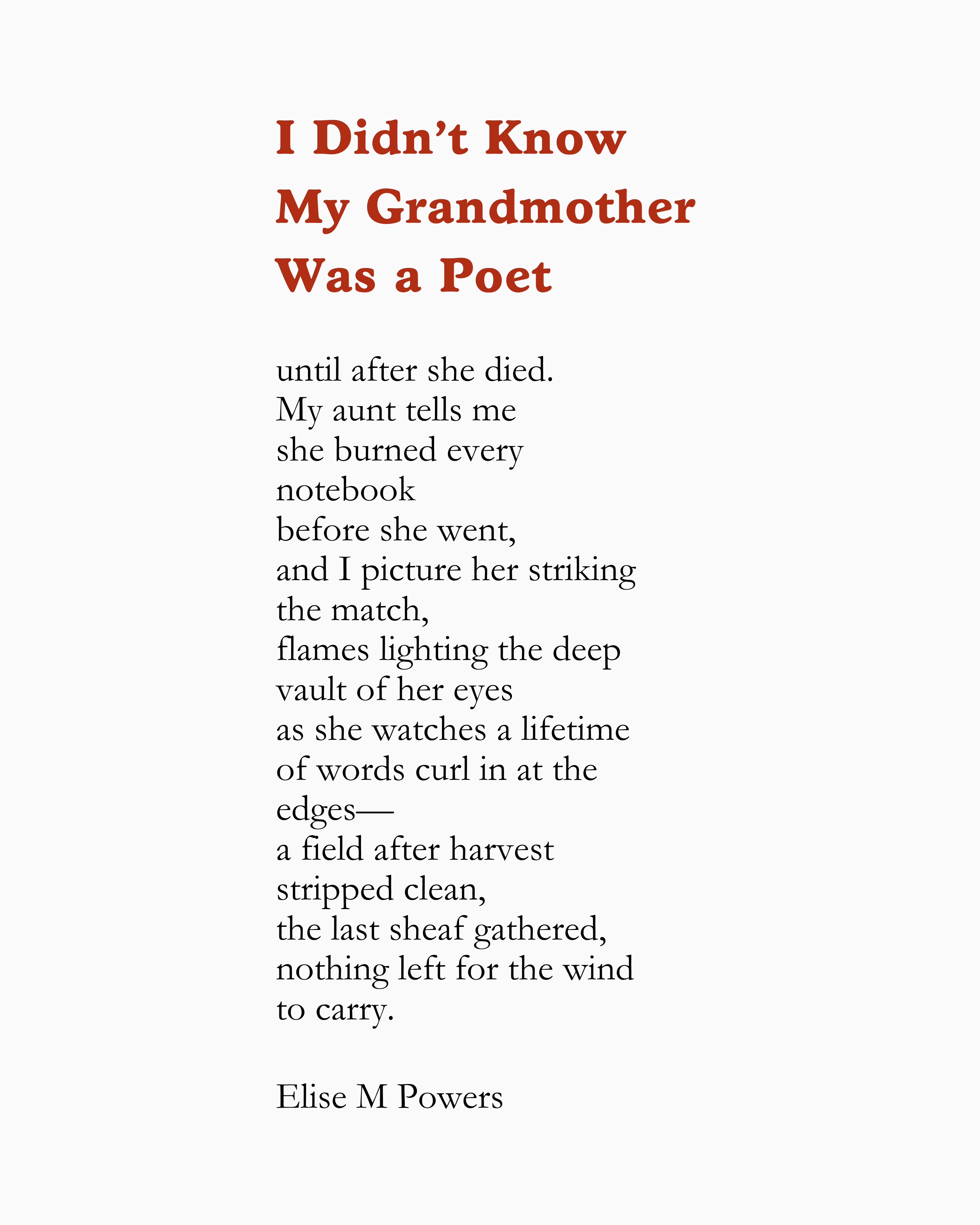 Elise Powers on Substack: "I didn’t know my grandmother was a poet until about a year after she ...