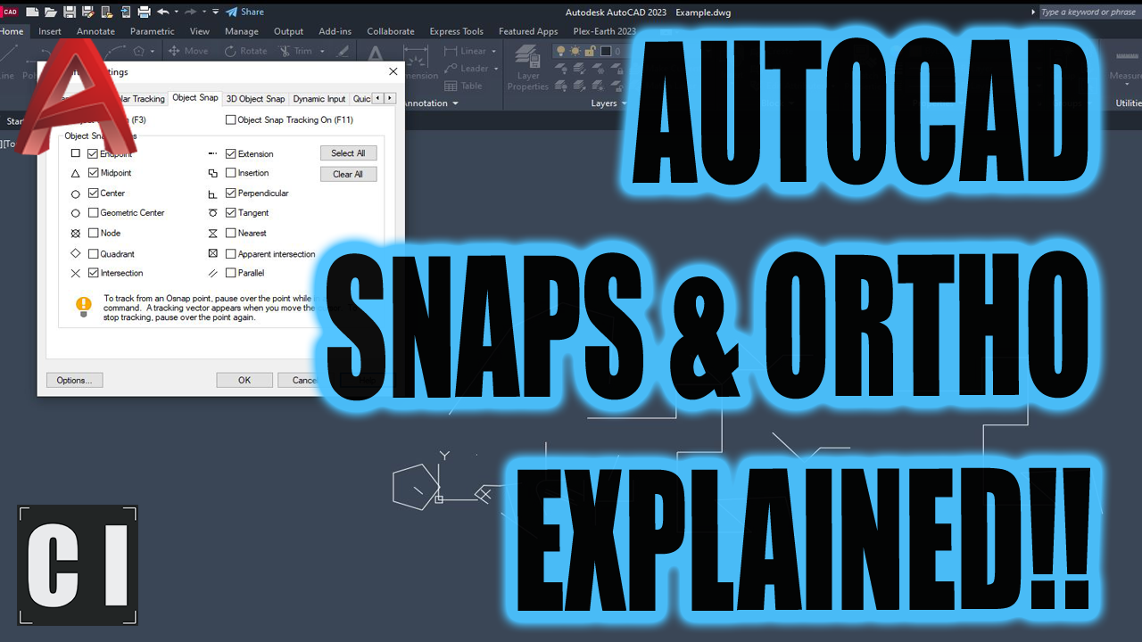 AutoCAD Snaps & Ortho Explained! - by Brandon