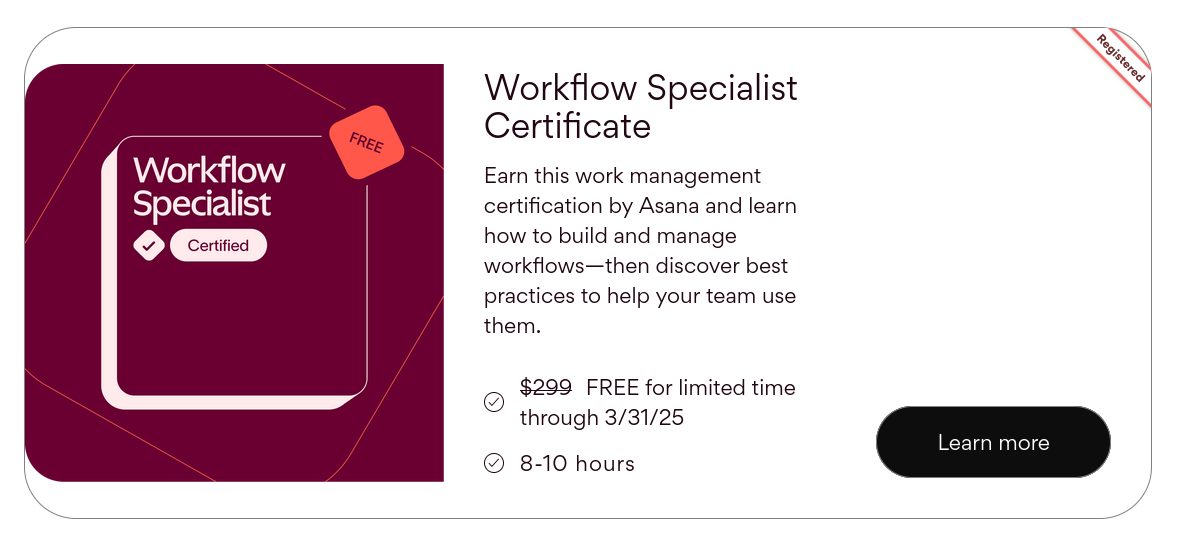Free Certification Alert: Workflow Specialist Certification