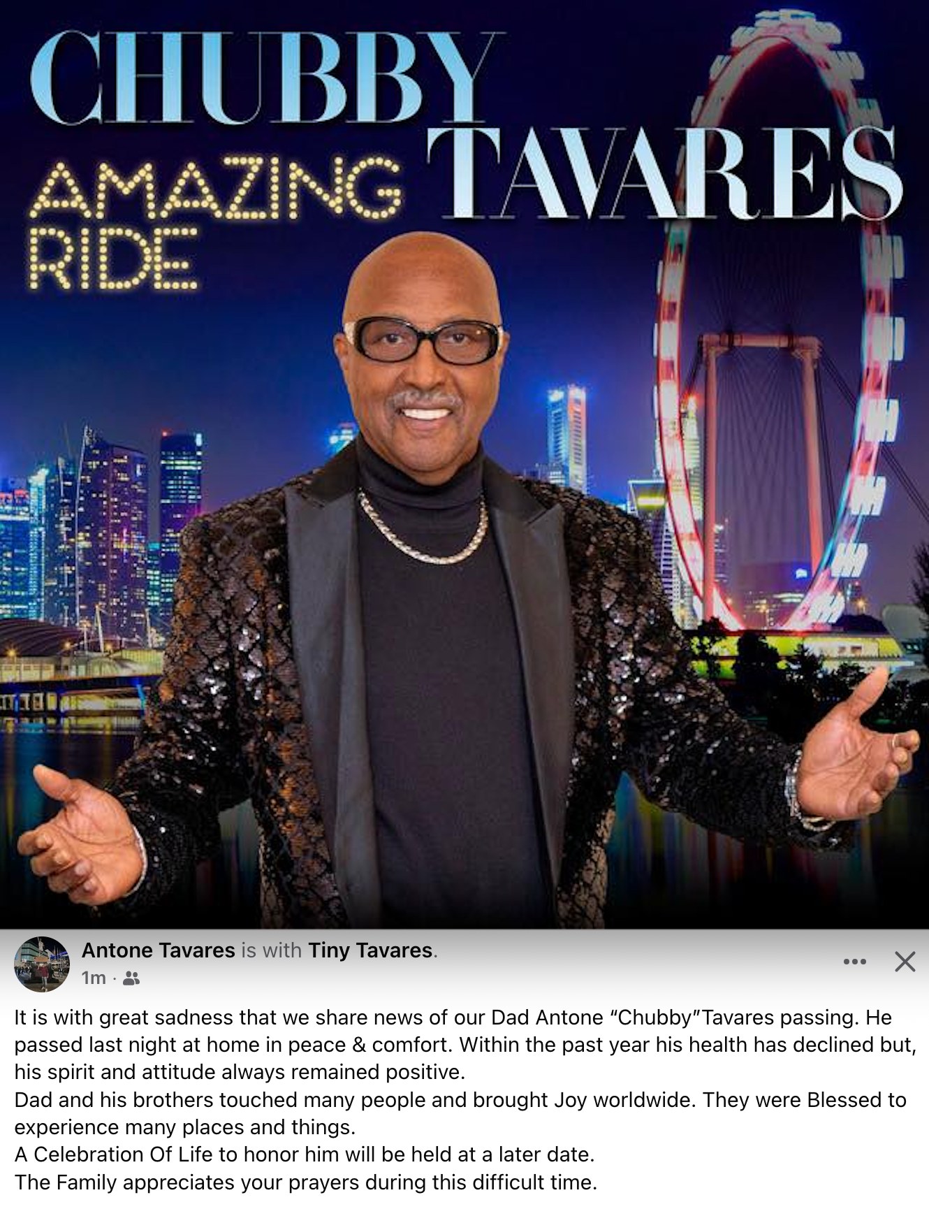 Our Tribute to Antone “Chubby” Tavares (1944-2025)