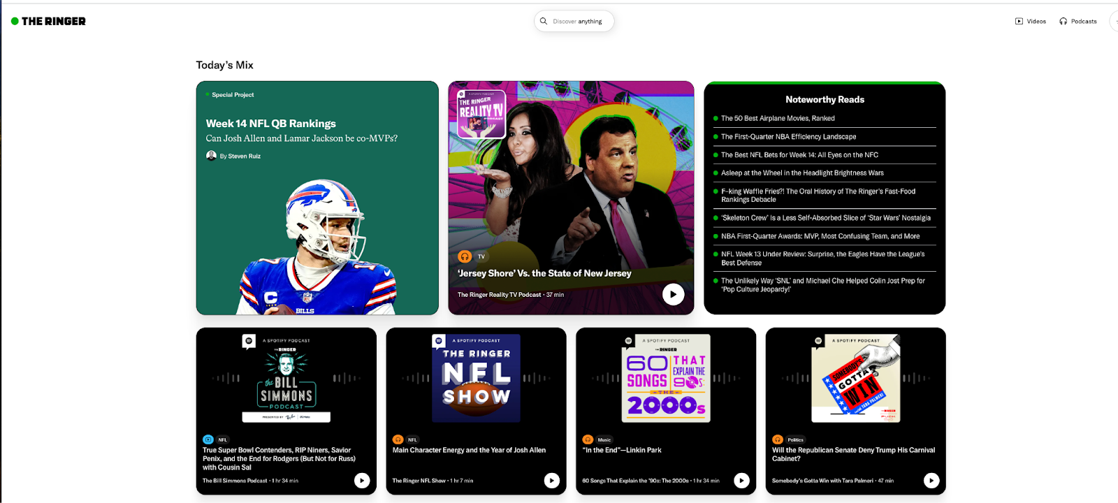 The Ringer is officially a podcast site - by Matt Domino