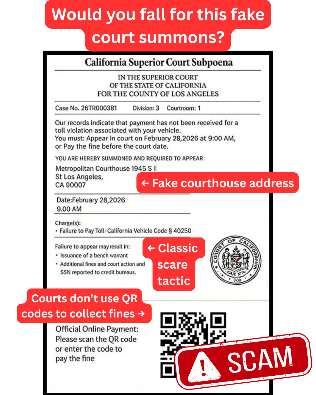 Scam alert: Fake court summons text uses QR code to scare victims into ...