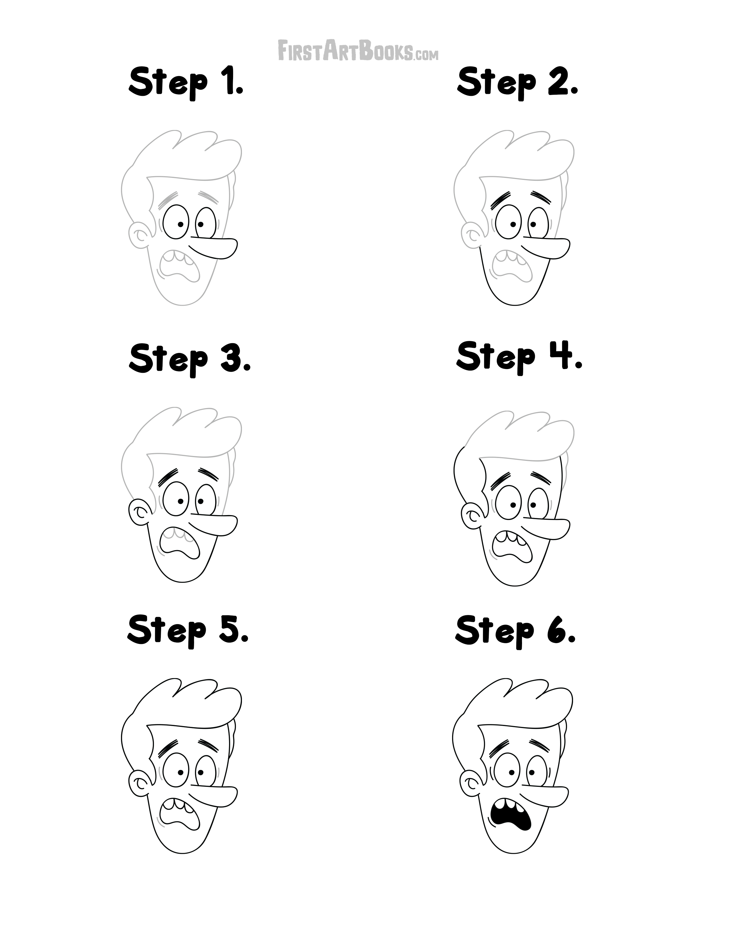 Free Activity Page: How To Draw A Shocked Expression | A Page From How ...